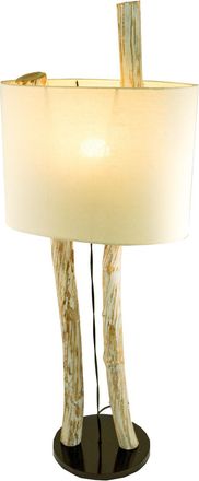 Guru Shop Stehlampe/Stehleuchte, in Bali Handgefertigt aus Naturmaterial, Holz, Baumwolle - Modell Kupang, 100x37x20 cm