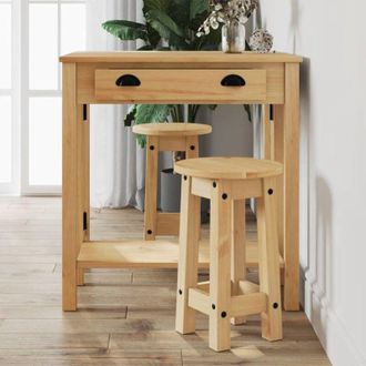 vidaXL Barhocker 2 Stk. Massivholz Kiefer Vidaxl