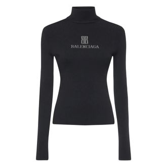 Balenciaga Nano BB Turtleneck - - Knitwear - Damen - Schwarzk - S