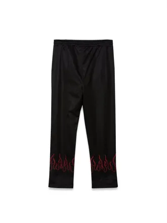Vision Of Super Red Flame Embroidered Trousers - Black