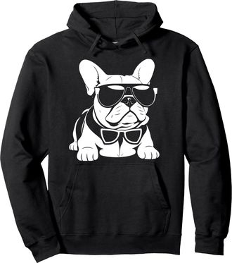 Jimbeels Coole franz&ouml;sische Bulldogge mit Sonnenbrille, lustiges Hunde-Design Pullover Hoodie