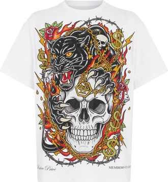 Philipp Plein T-Shirt Rundhalsausschnitt Ss Skull - - Tops - Herren - Mehrfarbig - 4XL