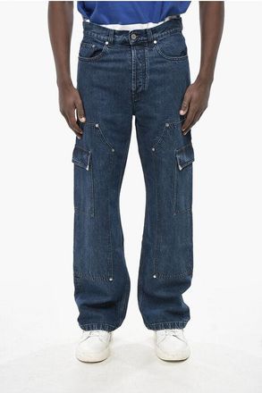 Palm Angels Cargo-Jeans Straight Fit aus Denim in dunkler Waschung 24 cm Gr&ouml;&szlig;e 36
