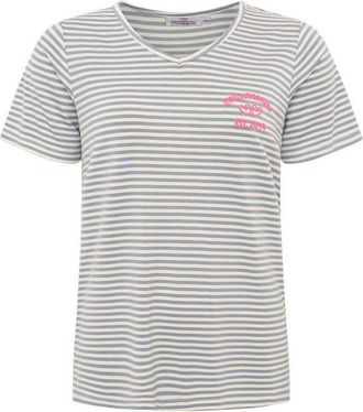 Zwillingsherz T-Shirt Zwillingsherz V-Neck, gestreift, kleines Motiv gestickt