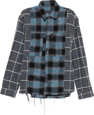 Haikure Check-pattern Frayed Shirt