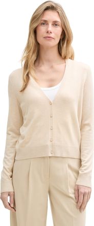 Tom Tailor Damen 1045465 Cardigan Strickjacke, 35541-Summer Beige Melange, XXL