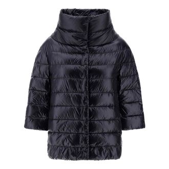 Herno Schwarzer Nylon Aminta Cape - - Jackets - Damen - Schwarzk - XL