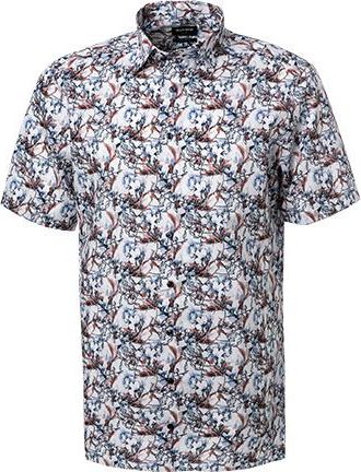 Olymp Herren Kurzarmhemd orange Baumwolle