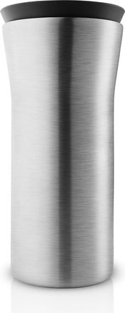 Eva Solo | City To Go Cup 0,35l steel/black | Praktischer doppelwandiger Thermobecher, der sich einfach mit einer Hand bedienen lässt - Klickverschluss mit Mög