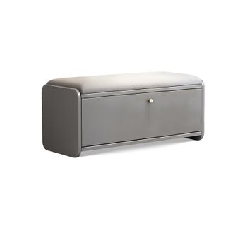 Generic Schuhaufbewahrungsbank for den Eingangsbereich - Schuh-Organizer aus Massivholz mit Klappschublade und gepolstertem Sitz(Grey1,80x30x45cm(31x12x18inch