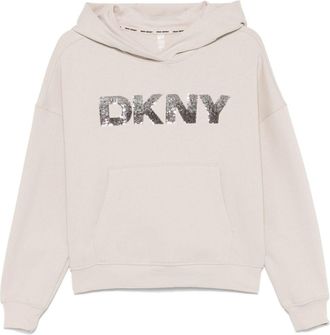DKNY Hoodie mit Pailletten - Nude
