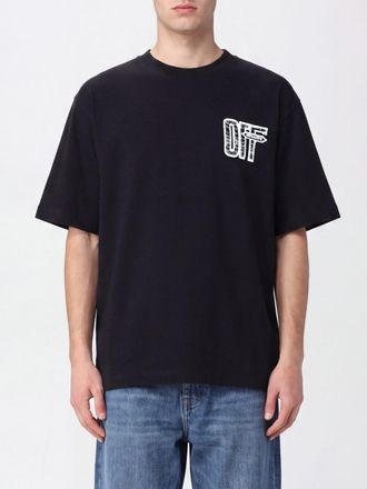 Off-white Baumwoll-T-Shirt mit Rundhalsausschnitt und kontrastierendem Arrow-Logo-Print
