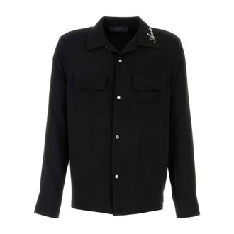 Amiri Homme, Chemises, Noir, Taille: M Chemise noire en polyester pour homme