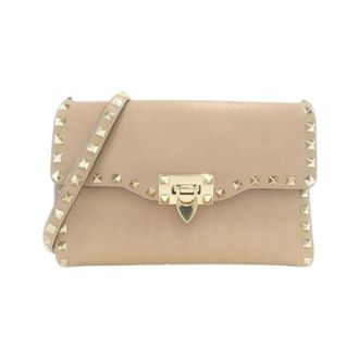 Valentino Pre-owned Garavani Leder Schultertasche - - Pre-owned - Damen - Beige - ONE SIZE