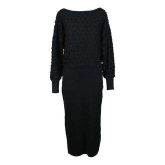 Twinset Femme, Robes, Noir, Taille: 36 FR Robe Longue Tricot&eacute;e