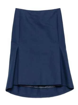 Balenciaga jupe mi-longue en coton (années 2010) - Bleu