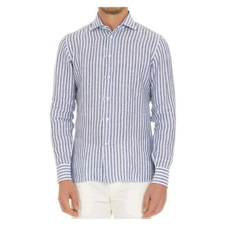 Borriello Chemise Ray&eacute;e en Lin - Homme - Chemises - Blanc - Taille: XL