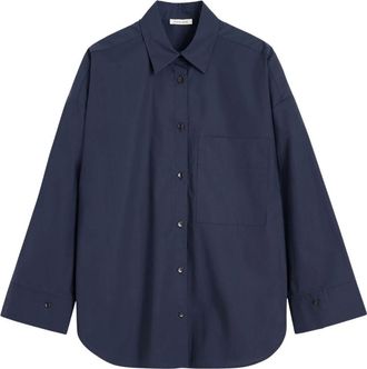 By Malene Birger Femme, Blouses et Chemises, Bleu, Taille: 36 FR Shirt Derris