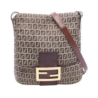 Fendi Pre-owned Zuccchino Canvas Leather Shoulder Bag - Femme - Pre-owned - Brun - Taille: ONE Size