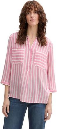 Tom Tailor 1016190 Blouse, 37433-bright Rose Vertical Stripe, 42 Femmes