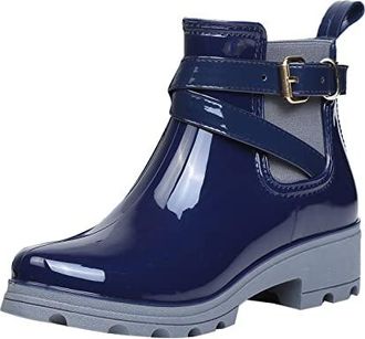 Generic Bottes de pluie pour femme - Bottes courtes pour femme - Bottes dext&eacute;rieur en PVC - Bottes de cowboy pour femme, bleu, 37.5 EU