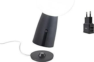 Zafferano [Amazon Exclusive] Zafferano Olimpia Pro Wiederaufladbare Aluminium-Tischleuchte mit Aiino USB-Ladegerät, Berührung LED dimmbar, Schutzart IP54, 3000K