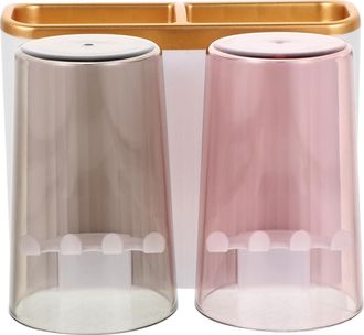 Pretyzoom Wandmontierter Zahnb&uuml;rstenhalter Mit Becher Und Organizer F&uuml;r Badezimmer Platzsparendes Regal Ohne Bohren Zur Ordentlichen Aufbewahrung Von Zahnpasta 