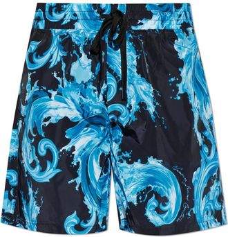 Versace Jeans Couture Homme, Maillots de bain, Bleu, Taille: XL Short Barocco Imprim&eacute;