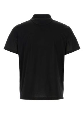 Valentino Garavani Mens Black Cotton Polo Shirt Nero Exterior Exterior: T-shirts And Polos