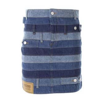 Moschino Multicolor Patchwork Denim Minirock - - Skirts - Damen - Blau - S