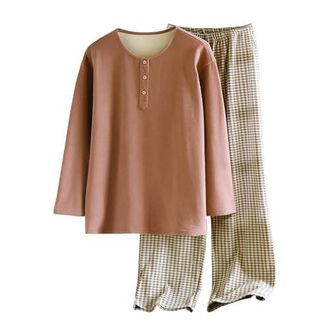 Generic Pyjama Homme Hiver Pyjama Polaire Homme Flanelle Thermique Hiver Id&eacute;al pour Papa et Grand-P&egrave;re Tissu Doux M&eacute;lang&eacute; Tenue de Nuit Confortable