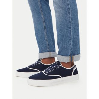 Tommy Hilfiger Sneakers aus Stoff Tommy Hilfiger Th Vulc Cup Long Lace Canvas FM0FM05874 Dunkelblau