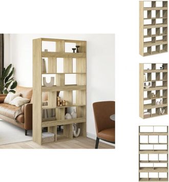 vidaXL Raumteiler Sonoma-Eiche 100x33x187,5 cm Holzwerkstoff - Raumteiler - Raumtrenner - Regal Raumteiler - Regal Raumtrenner