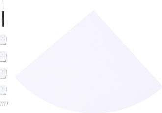 NUOBESTY Wei&szlig;es Dreieckiges Eck Wandregal 22cm Kunststoff mit Schrauben Schraubendreher Wandmontiertes F&auml;cherf&ouml;rmiges Aufbewahrungsregal f&uuml;r K&uuml;che Schlafzimmer