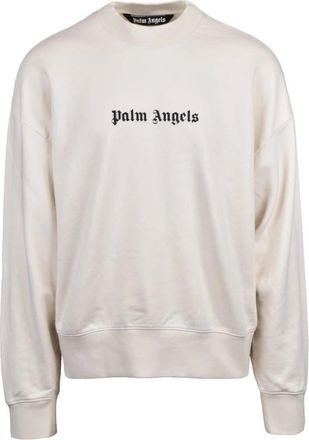 Palm Angels Homme, Sweatshirts et sweats &agrave; capuche, Beige, Taille: XL Felpa Girocollo