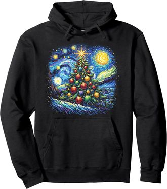 Smooth HQ Weihnachtsbaum Sternennacht Pullover Hoodie