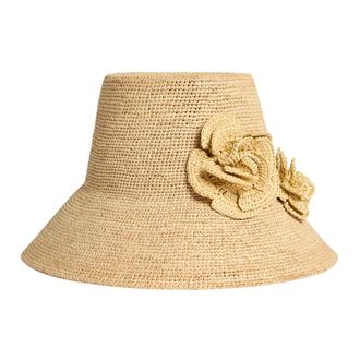 Liviana Conti Femme, Accessoires, Beige, Taille: ONE Size Fedora en crochet de raphia