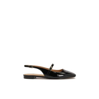Kazar Lackierte flache Pumps mit offener Ferse - - Shoes - Damen - Schwarzk - 37 EU