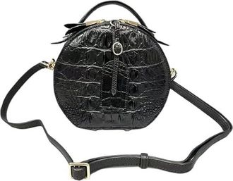 Generic Sac bandouli&egrave;re en cuir de crocodile, sac &agrave; main en cuir dalligator, sac bandouli&egrave;re femme, noir, sac en cuir v&eacute;ritable, sac bandouli&egrave;re, grande capac