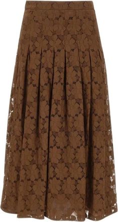Max Mara Femme, Jupes, Brun, Taille: 42 FR Mstairone Lace Midi Skirt