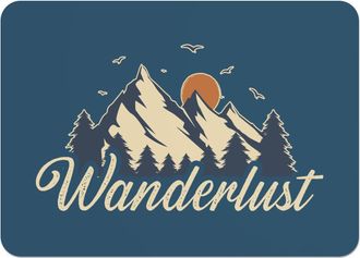 Fabulous 4 Platzsets mit Unterseite aus Kork, blau, Wanderlust, Reise, Natur, Berge, Wald, groß, 39,5 x 28,5 cm