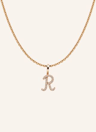 Cada Cada Kette Tiny Diamond Letter R rosegold