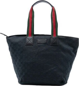Gucci Shopper - GG Canvas Web Tote - Gr. unisize - in Schwarz - f&uuml;r Damen