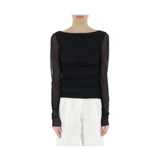 Emporio Armani Wrinkled Top - - Tops - Damen - Schwarzk - M