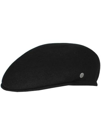 Bugatti Wasserabweisende Filz-Flatcap | Hutgröße 57, 59, 61 | Unifarben | Aus reiner Wolle Black