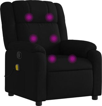 vidaXL Massage-Relaxsessel, schwarzer Stoff vidaXL