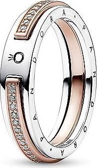 Pandora Pandora Signature Bague Logo bicolore Pavé, taille 58