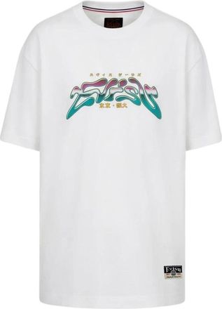 Evisu Homme, Tops, Blanc, Taille: M HT Neon Leopard Printed SS Tee