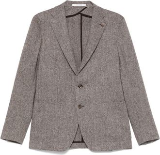 Tagliatore Blazer mit Fischgr&auml;tenmuster - Braun