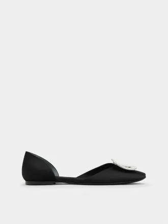 Roger Vivier Ballerines DOrsay Chips en satin, NOIR, 39.5 - Shoes